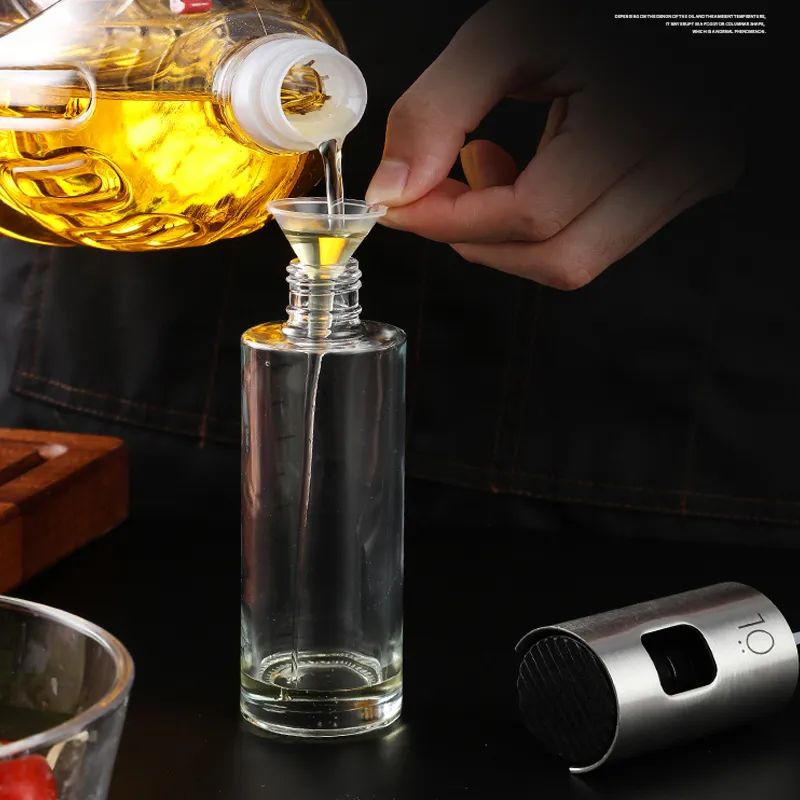 Kitchen Push Type Spray Olive Oil Sprayer Bottle Pump Oil Pot Leak-Pro ...