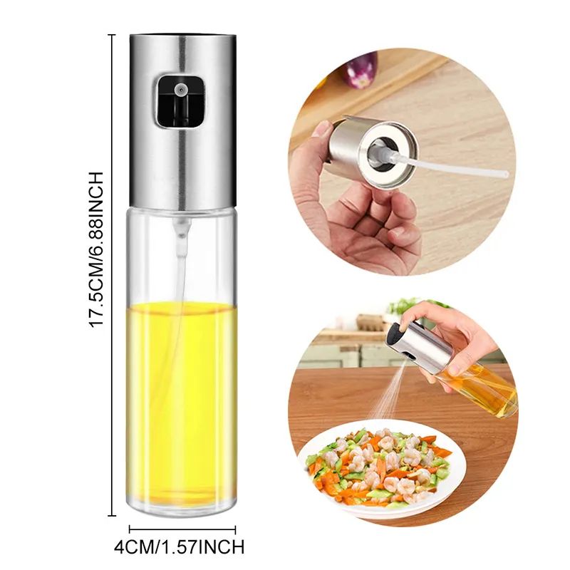 Kitchen Push Type Spray Olive Oil Sprayer Bottle Pump Oil Pot Leak-Pro ...